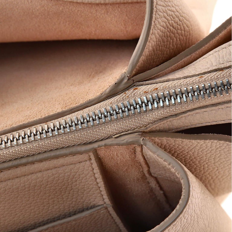 Celine Tri-Fold Shoulder Bag Grained Calfskin Small For Sale at 1stDibs