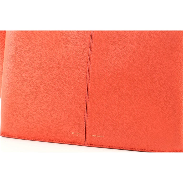 Celine Tri-Fold Shoulder Bag Grained Calfskin Small For Sale at 1stDibs