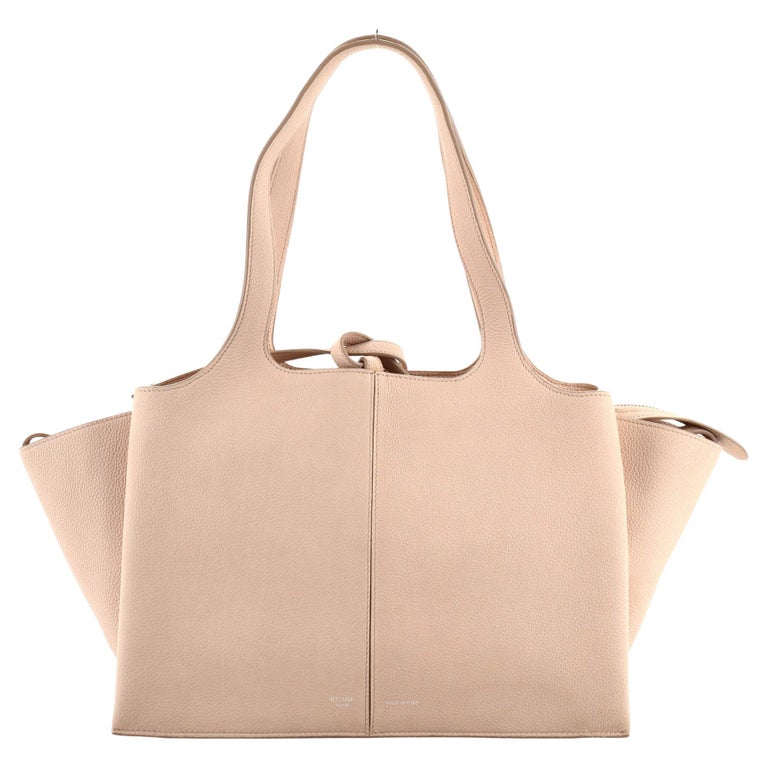 Celine Tri-Fold Shoulder Bag Grained Calfskin Small For Sale at 1stDibs