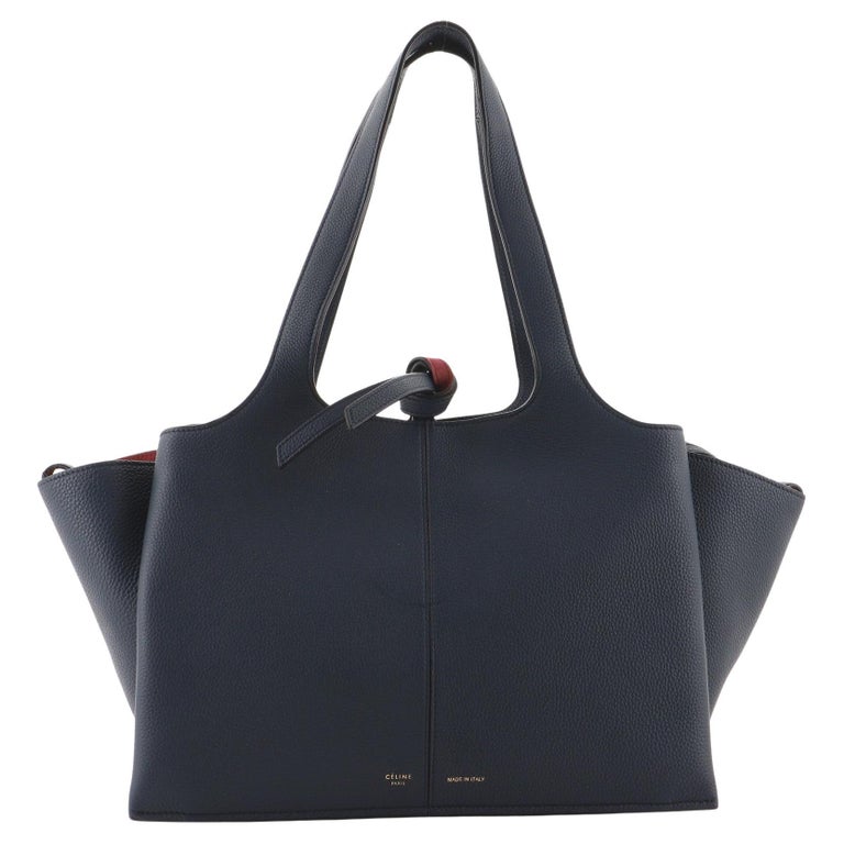 Celine Tri-Fold Shoulder Bag Grained Calfskin Small For Sale at 1stDibs