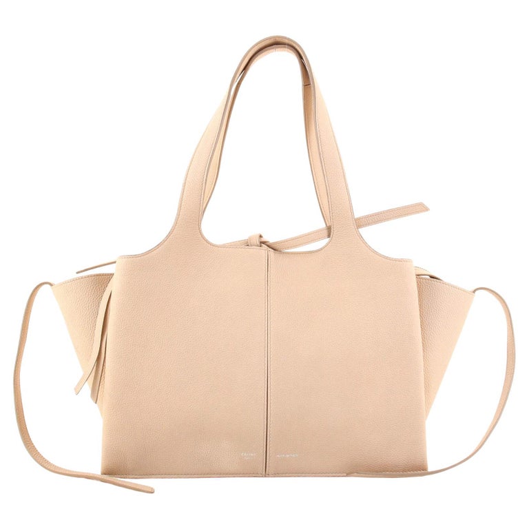 Celine Tri-Fold Shoulder Bag Grained Calfskin Small For Sale at 1stDibs