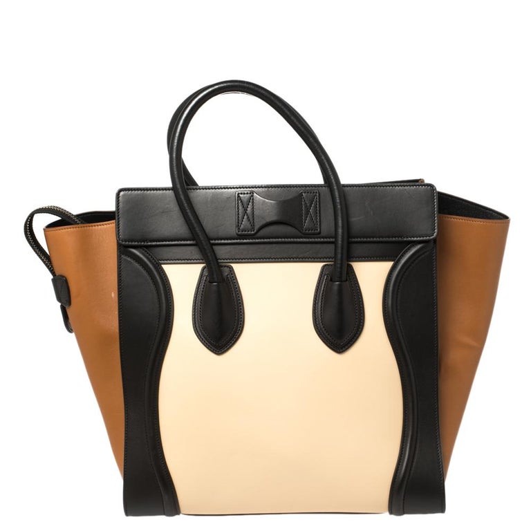 Celine Tricolor Leather Mini Luggage Tote For Sale at 1stDibs | celine ...