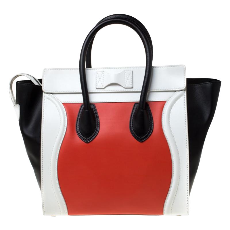 Celine Phantom Red Leather Limited Edition Luggage Tote Bag at 1stdibs
