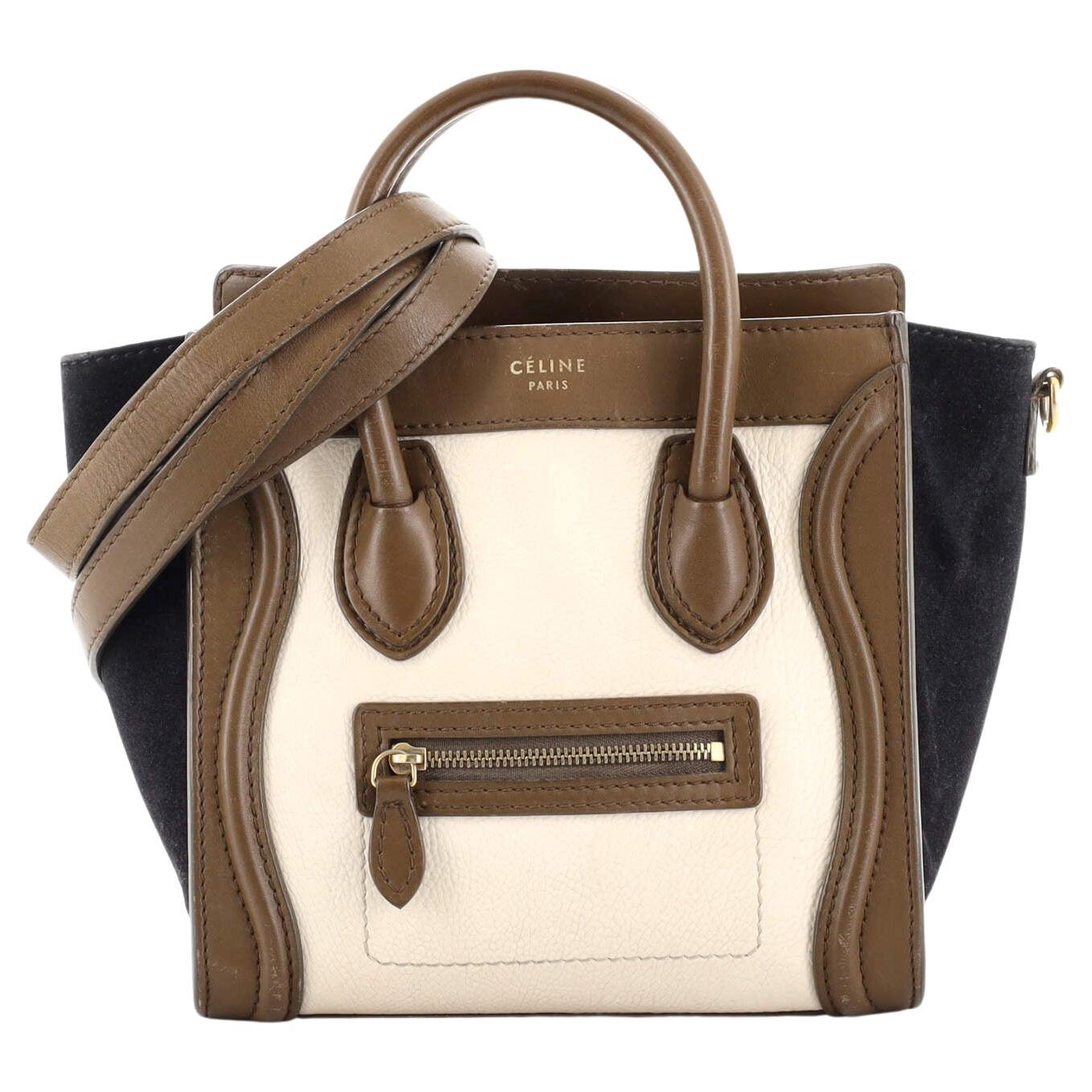 Celine Red Leather Nano Luggage Tote at 1stDibs