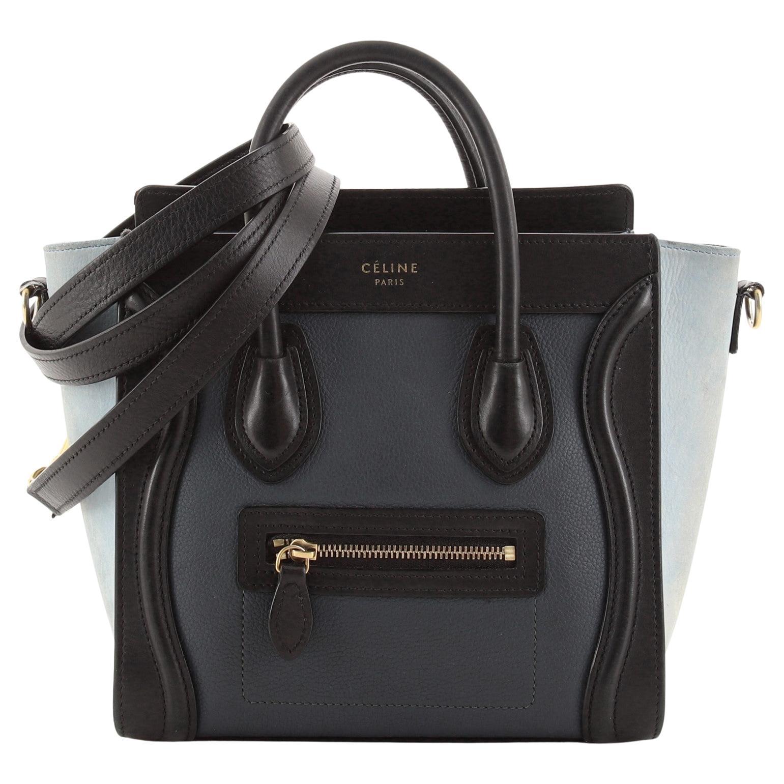 Celine Tricolor Luggage Bag Leather Micro at 1stDibs