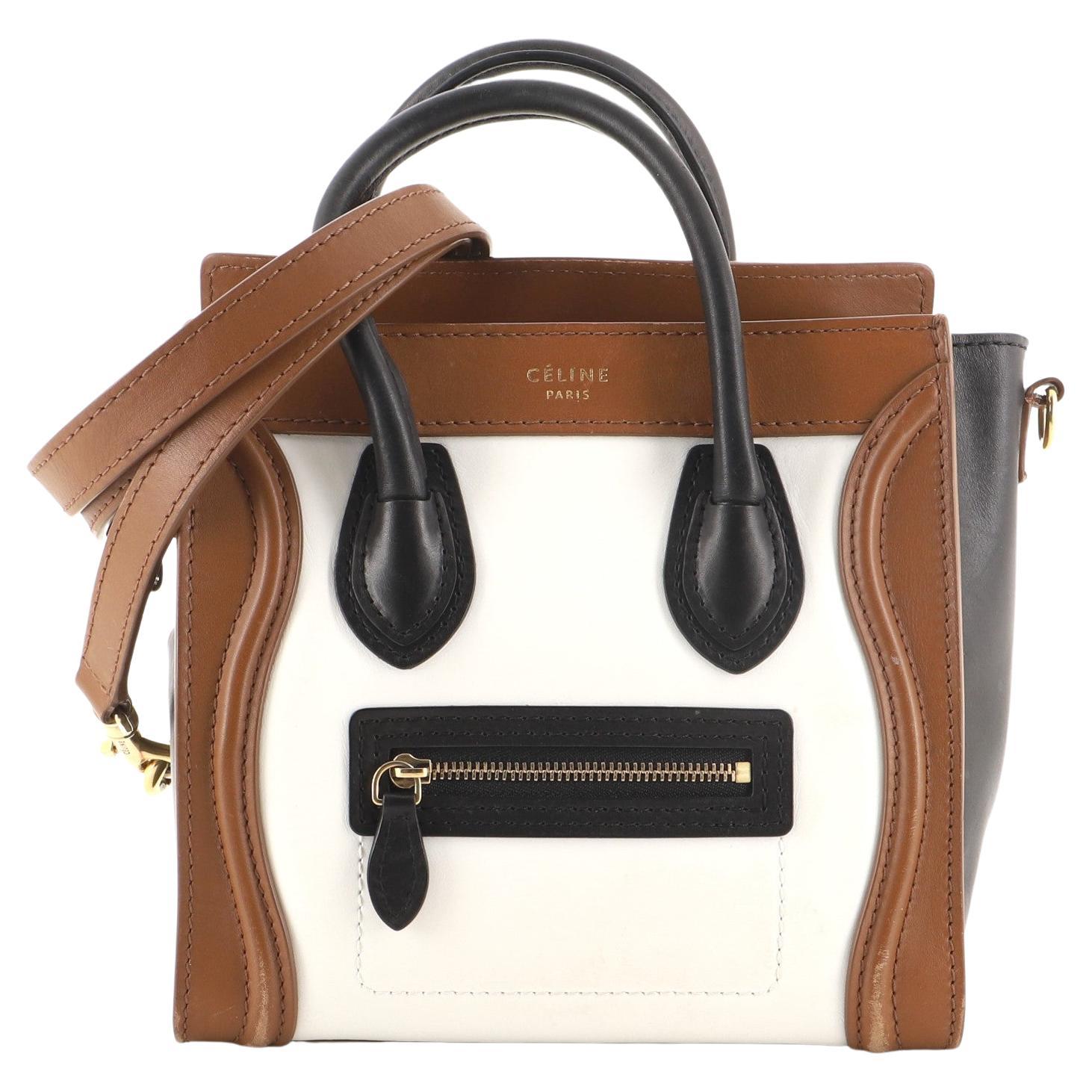 Celine Khaki Leather Nano Luggage Tote at 1stDibs | celine nano luggage ...