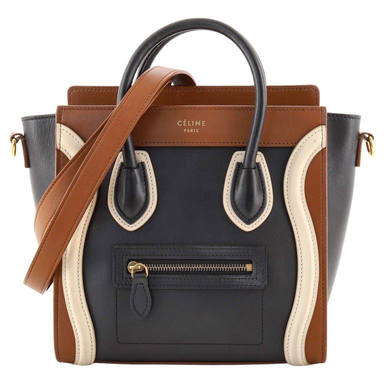 Celine Tricolor Luggage Bag Leather Nano For Sale at 1stDibs