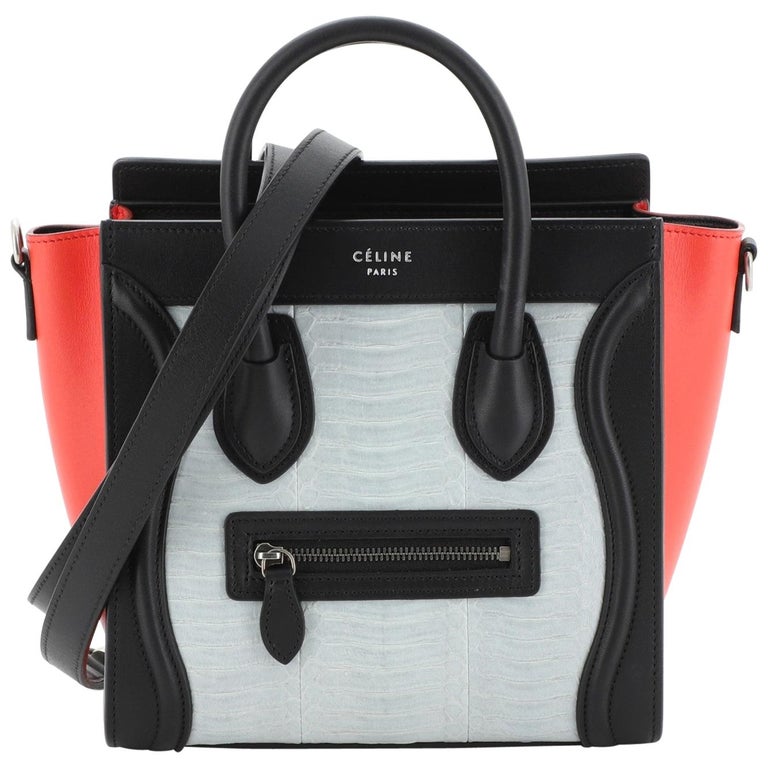 Celine Tricolor Luggage Bag Python And Leather Nano at 1stDibs