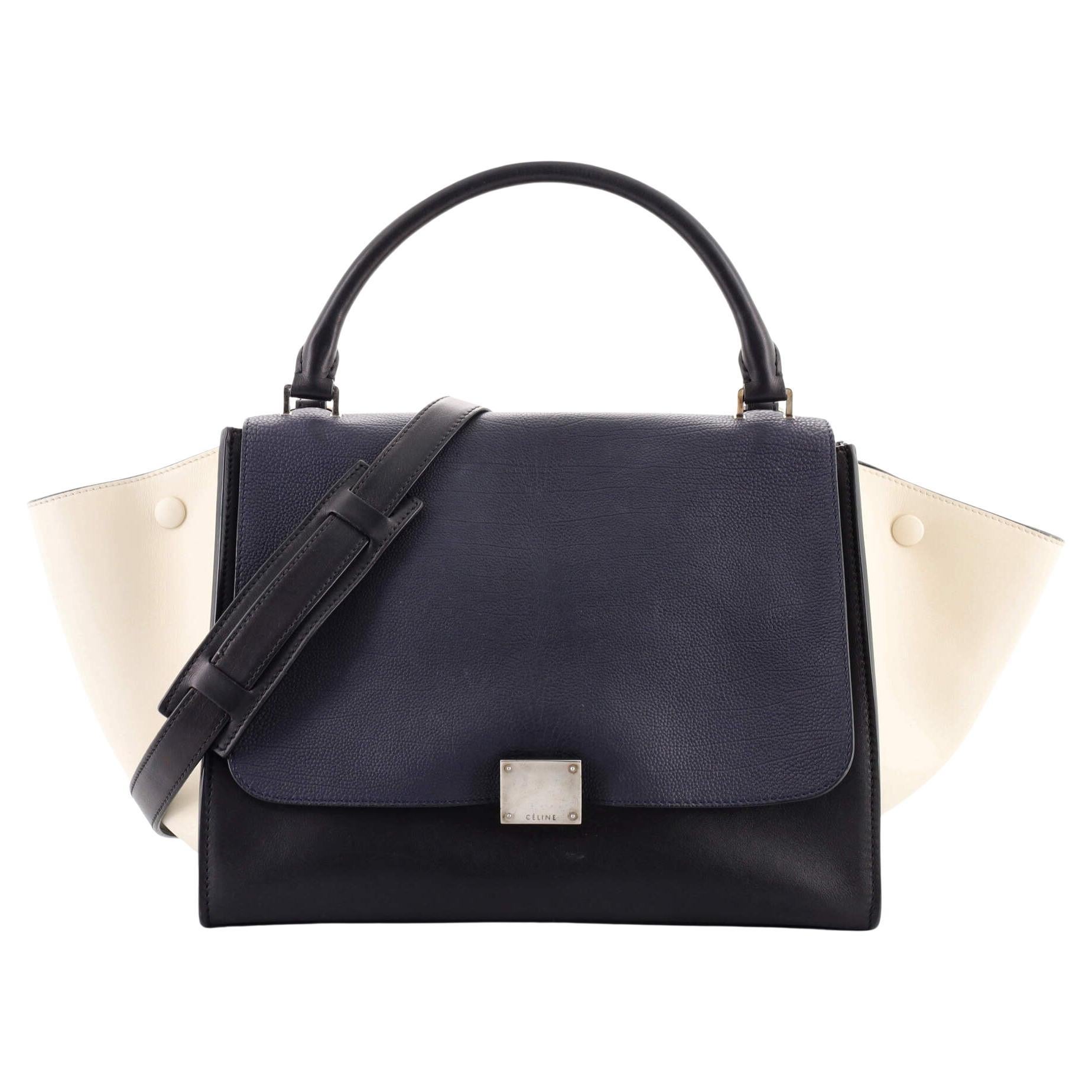 Celine Trapeze Handbag Crocodile Embossed Leather Large at 1stDibs