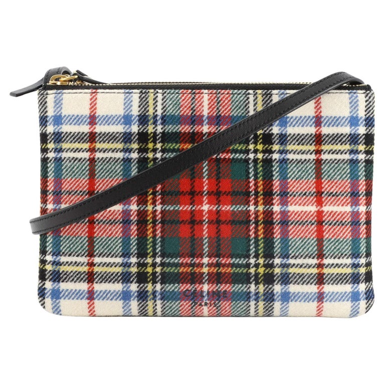 Celine Trio Crossbody Bag Printed Felt Small For Sale at 1stDibs