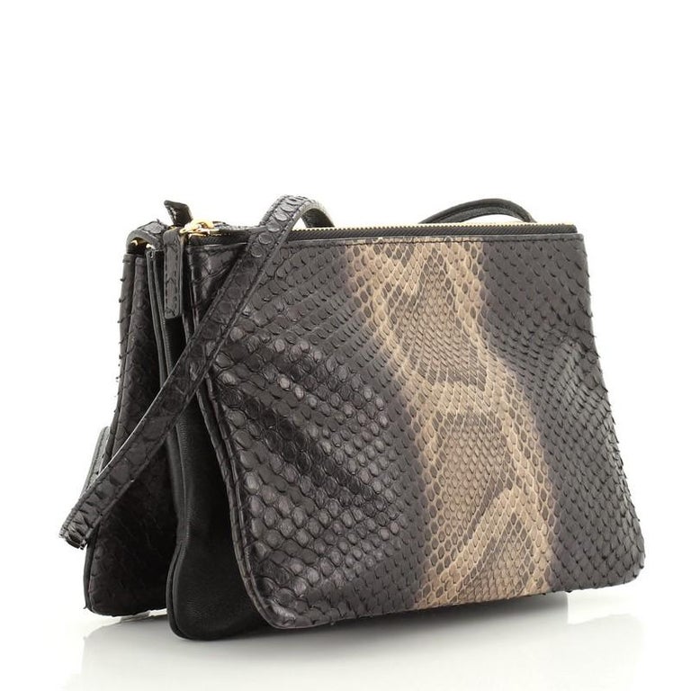 Celine Trio Crossbody Bag Python and Leather Small at 1stDibs