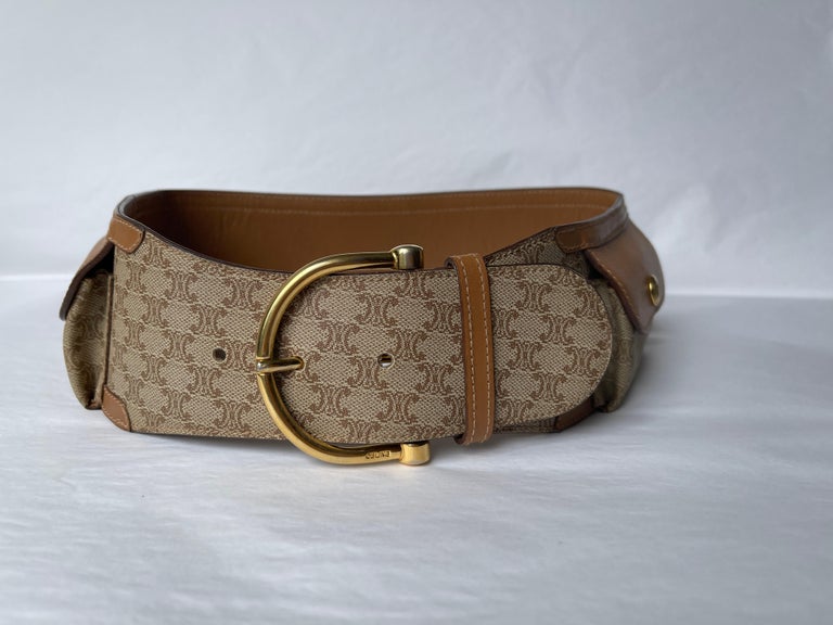 Celine Triomphe Canvas Pockets Belt Extra Small at 1stDibs