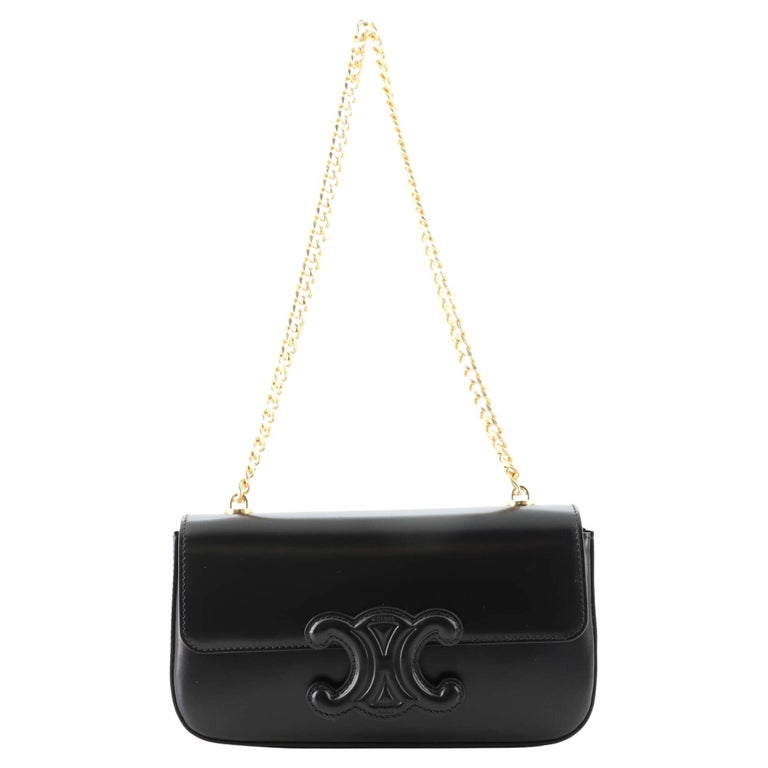 Celine Triomphe Chain Shoulder Bag Leather Small at 1stDibs