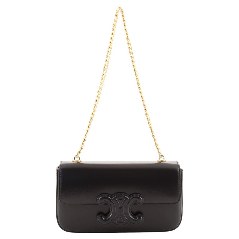 Celine Triomphe Chain Shoulder Bag Leather Small at 1stDibs