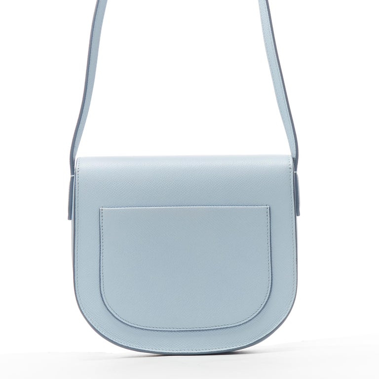 CELINE Trotteur pool light blue leather flap front rounded base ...