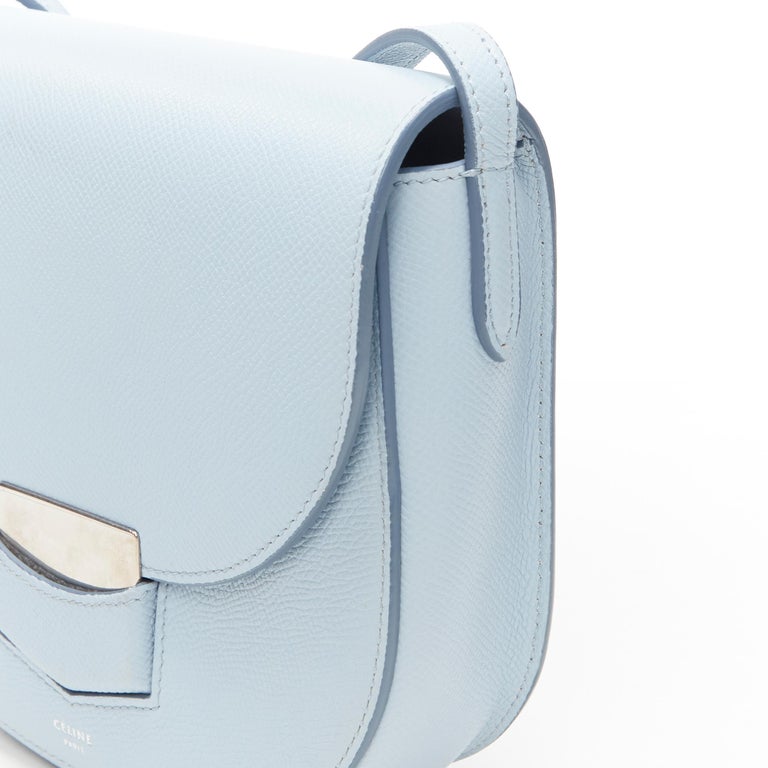 CELINE Trotteur pool light blue leather flap front rounded base ...