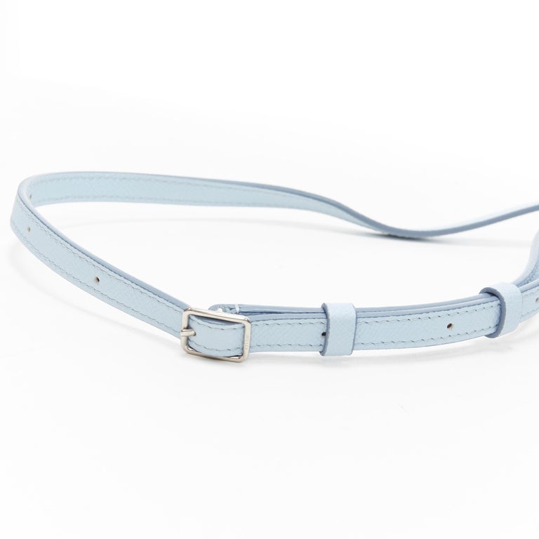 CELINE Trotteur pool light blue leather flap front rounded base ...