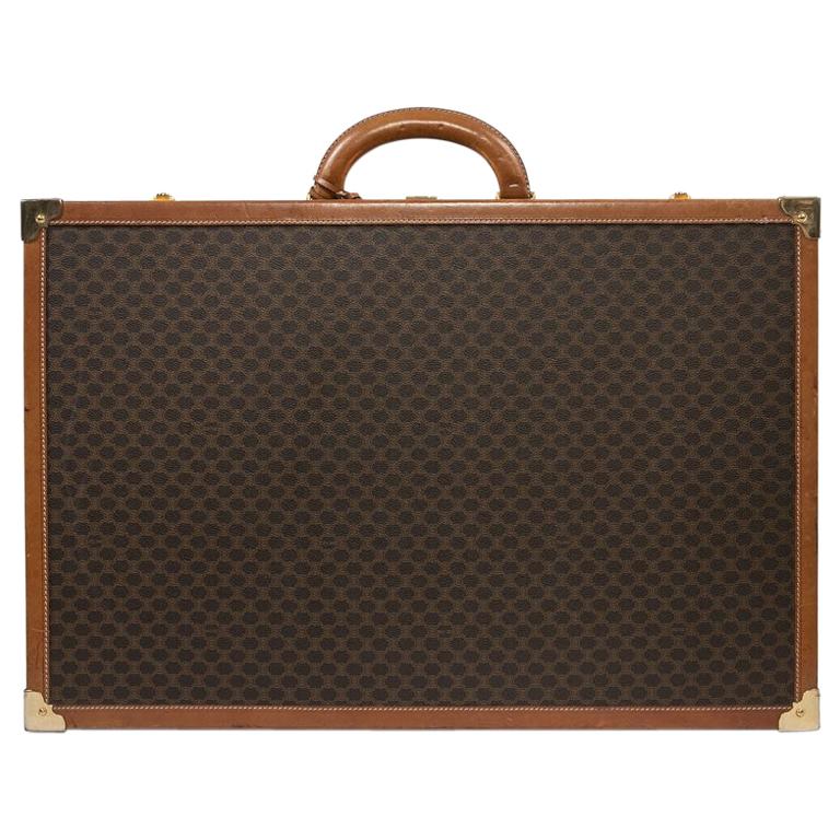 CELINE Trunk / Hard Case In Brown Canvas: Medium at 1stDibs