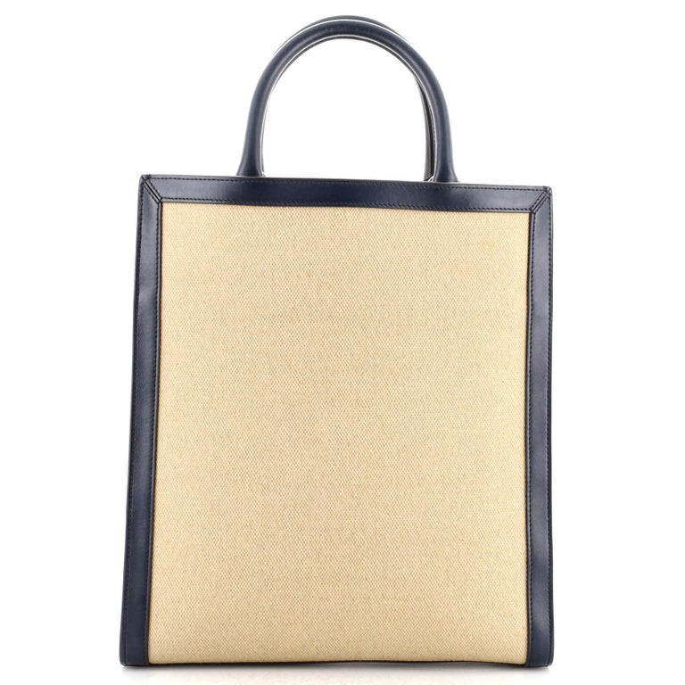 Celine Vertical Cabas Tote Canvas with Leather Small at 1stDibs