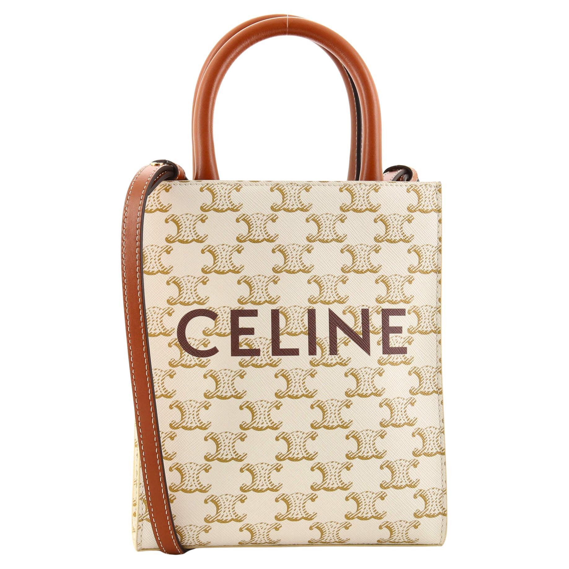 Celine Vertical Cabas Tote Triomphe Coated Canvas Mini at 1stDibs