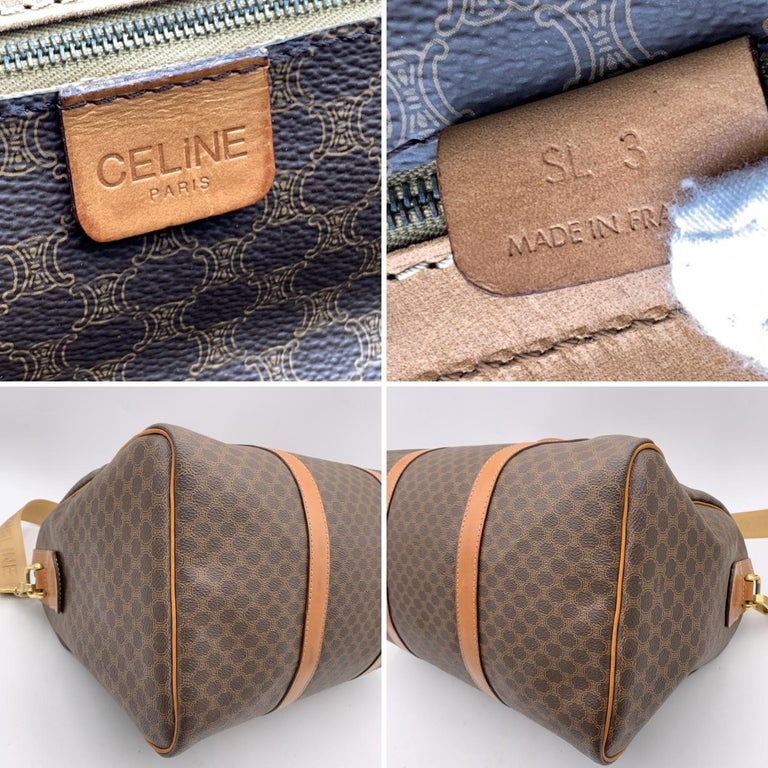 Celine Vintage Macadam Canvas Carry On Bag Duffel Duffle with Strap For ...