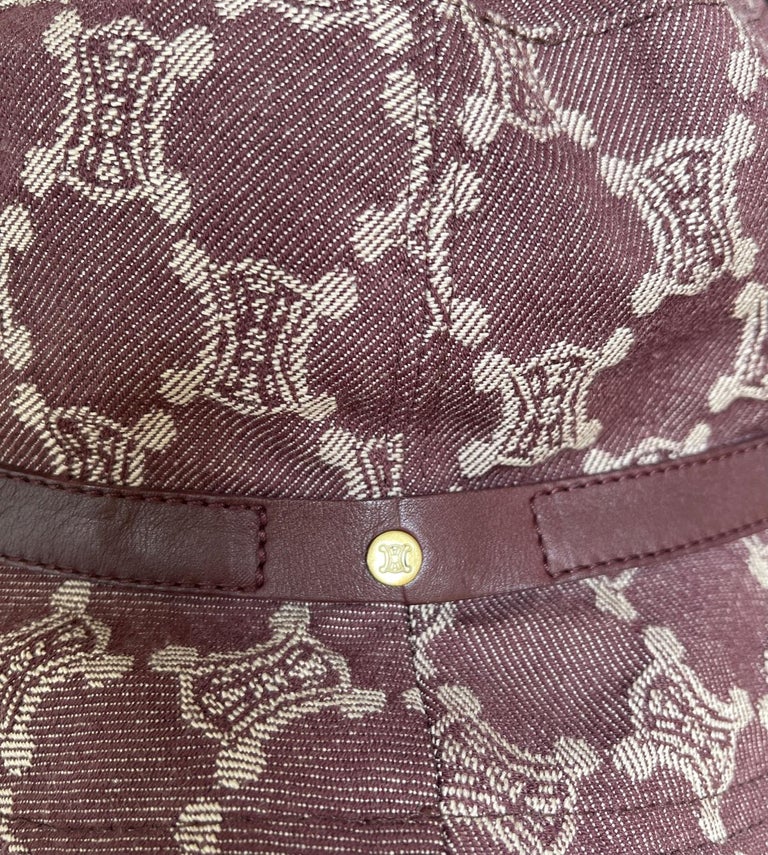 Celine Vintage Triomphe Denim Bucket Hat Size Small For Sale at 1stDibs ...