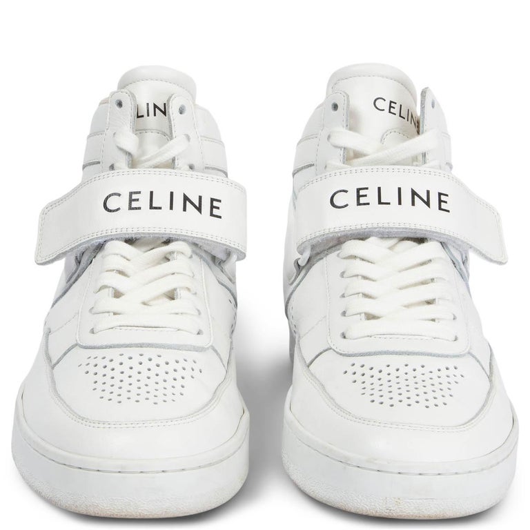 CELINE white leather CT-03 High Top Sneakers Shoes 39 at 1stDibs