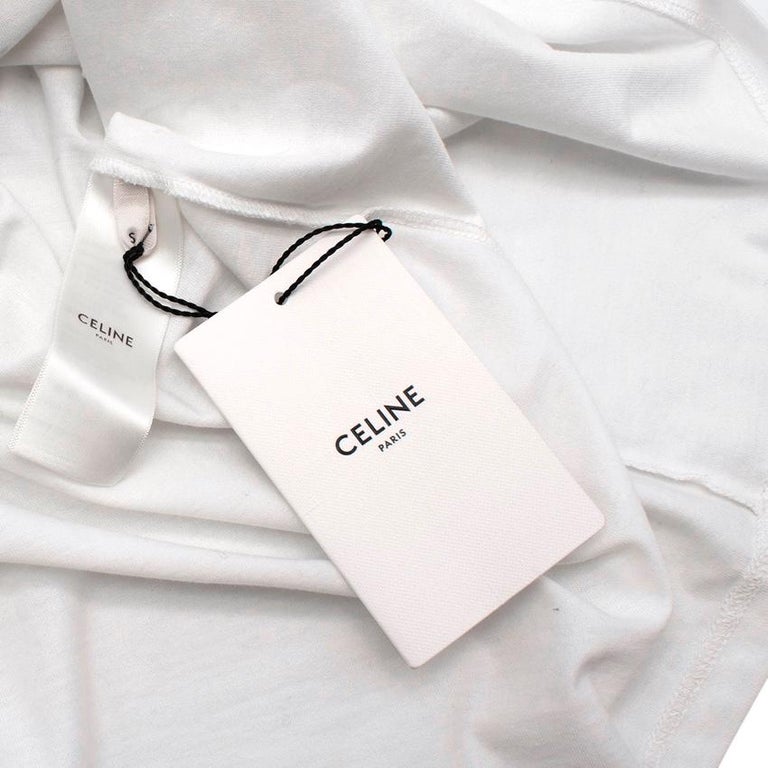 Celine White 'Unlock Your Fantasies' Flocked Slogan T-Shirt For Sale at ...