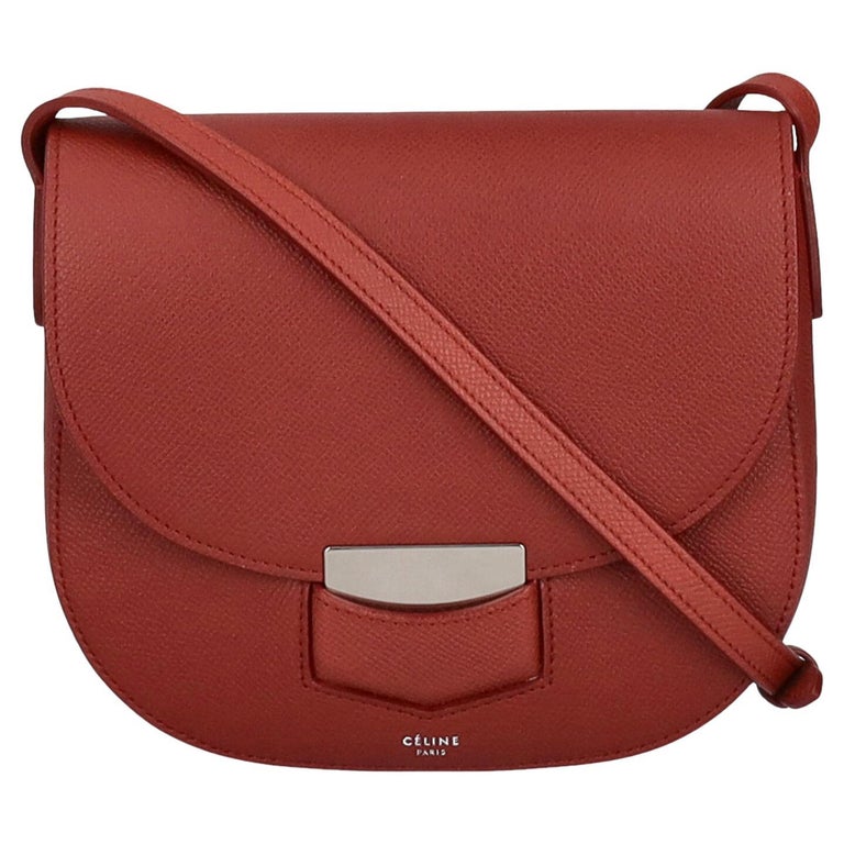 Celine Women Shoulder bags Red Leather For Sale at 1stDibs