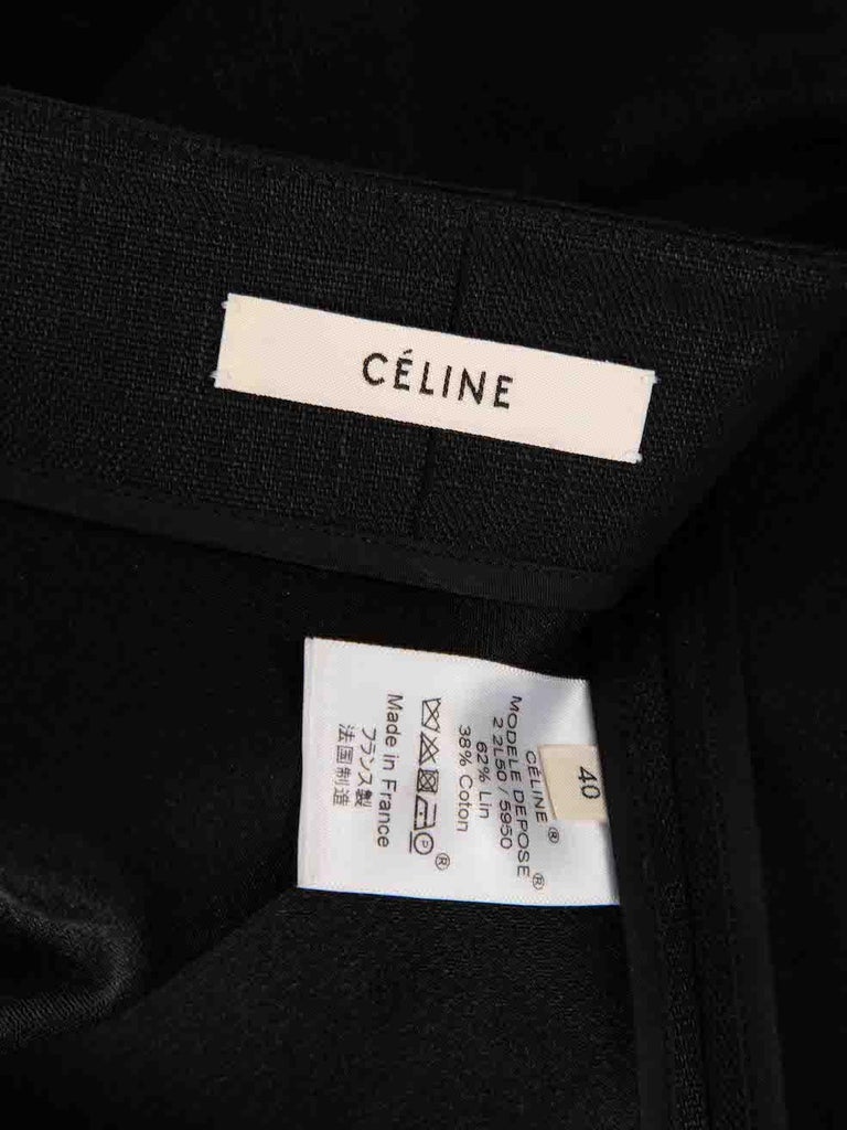 Céline Women's Black Linen Wrap Mini Skirt For Sale at 1stDibs
