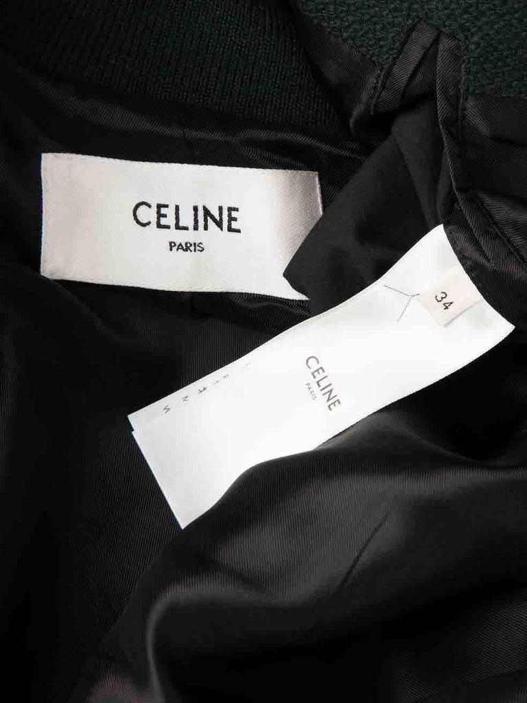 Céline Women's Forest Green Varsity Jacket For Sale at 1stDibs