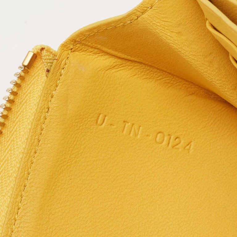 Celine Yellow Leather Half Zip Multifunction Wallet For Sale at 1stDibs