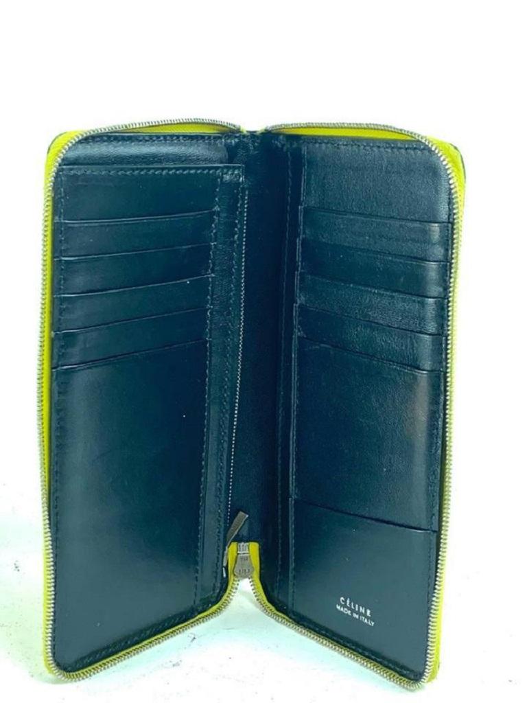 Céline Yellow Leather Large Zipped Multifunction 14cel618 Wallet For ...