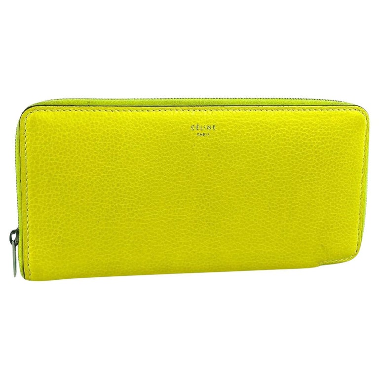 Céline Yellow Leather Large Zipped Multifunction 14cel618 Wallet For ...