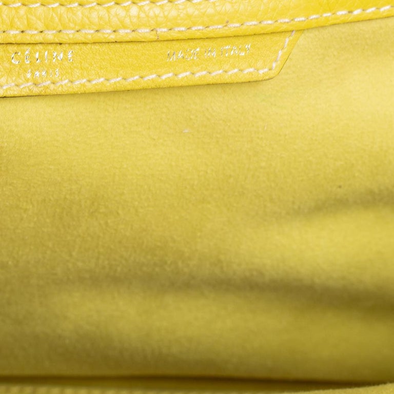 Celine Yellow Leather Mini Luggage Tote at 1stDibs