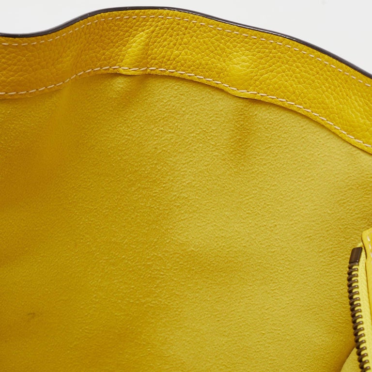 Celine Yellow Leather Mini Luggage Tote For Sale at 1stDibs