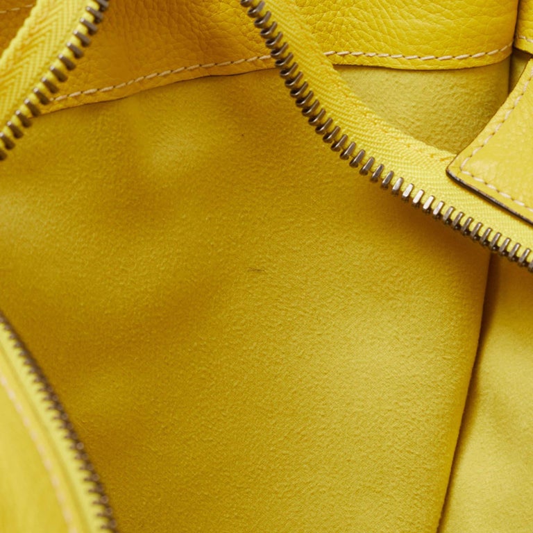 Celine Yellow Leather Mini Luggage Tote For Sale at 1stDibs
