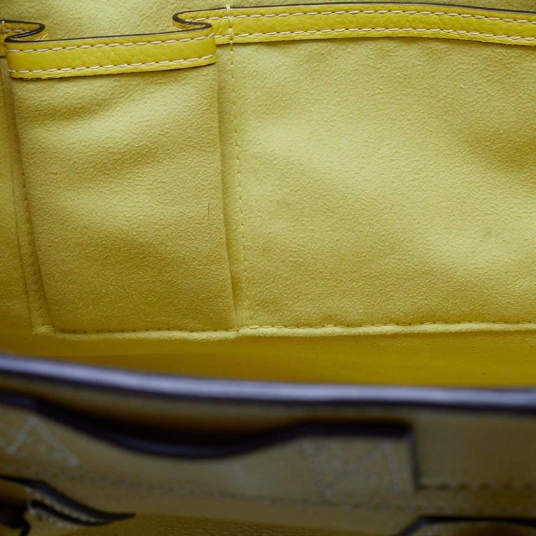 Celine Yellow Leather Mini Luggage Tote For Sale at 1stDibs
