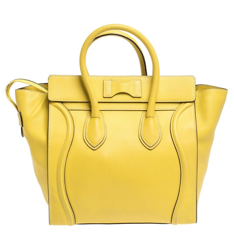 Celine Yellow Leather Mini Luggage Tote at 1stDibs | celine mini ...