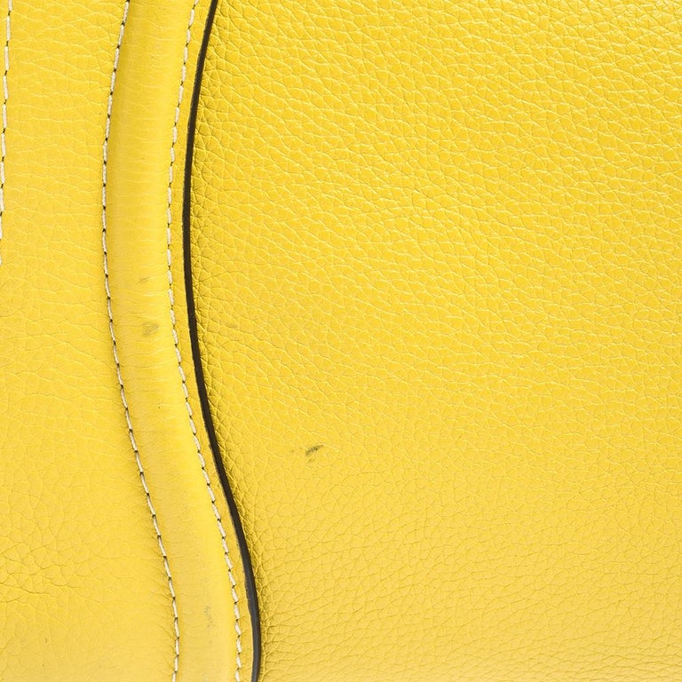 Celine Yellow Leather Mini Luggage Tote For Sale at 1stDibs | celine bag