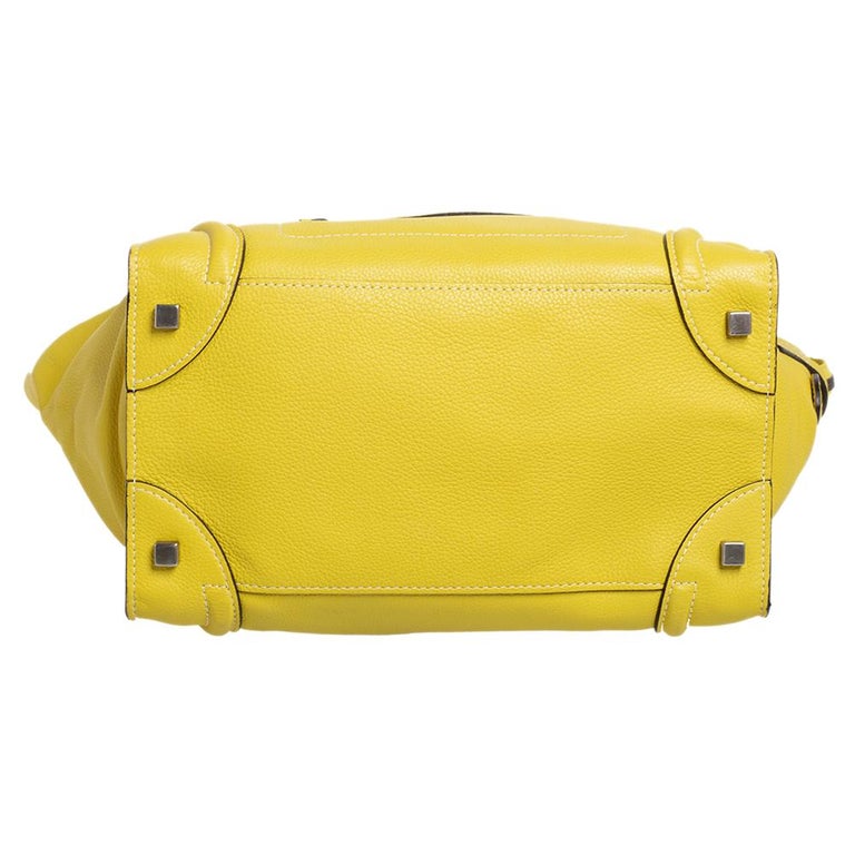 Celine Yellow Leather Mini Luggage Tote at 1stDibs