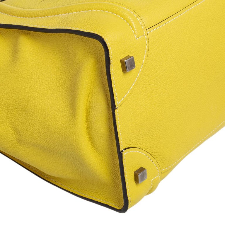 Celine Yellow Leather Mini Luggage Tote at 1stDibs