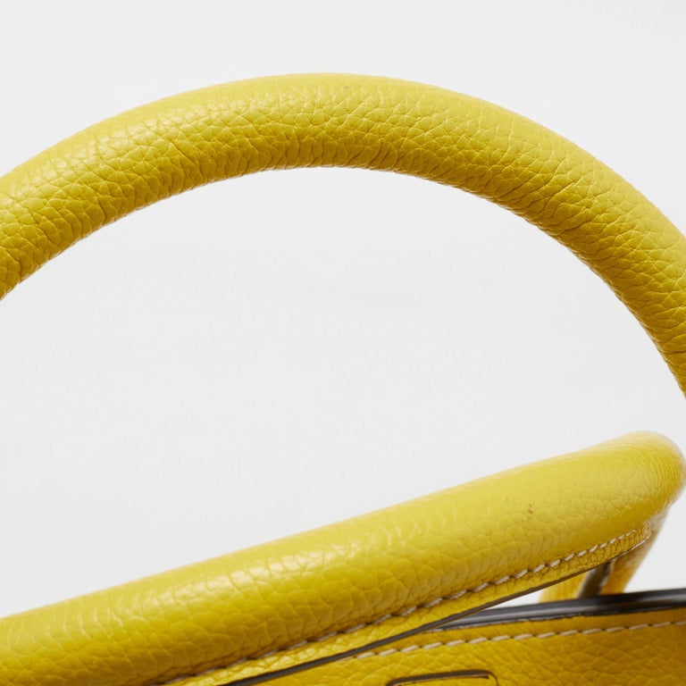 Celine Yellow Leather Mini Luggage Tote For Sale at 1stDibs