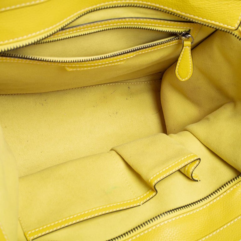 Celine Yellow Leather Mini Luggage Tote at 1stDibs