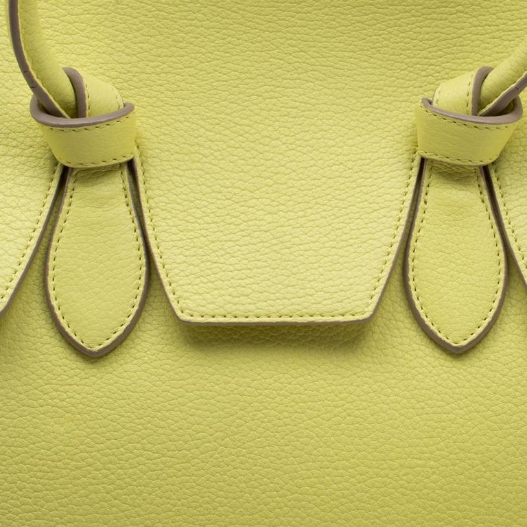 Celine Yellow Leather Mini Tie Tote For Sale at 1stDibs