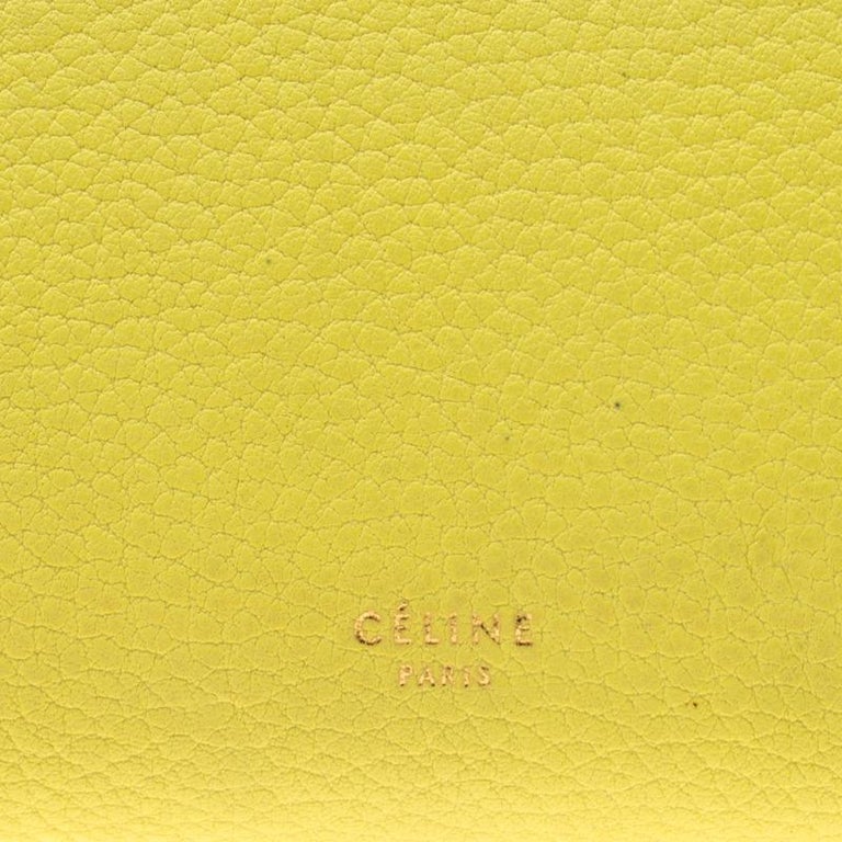 Celine Yellow Leather Mini Tie Tote For Sale at 1stDibs