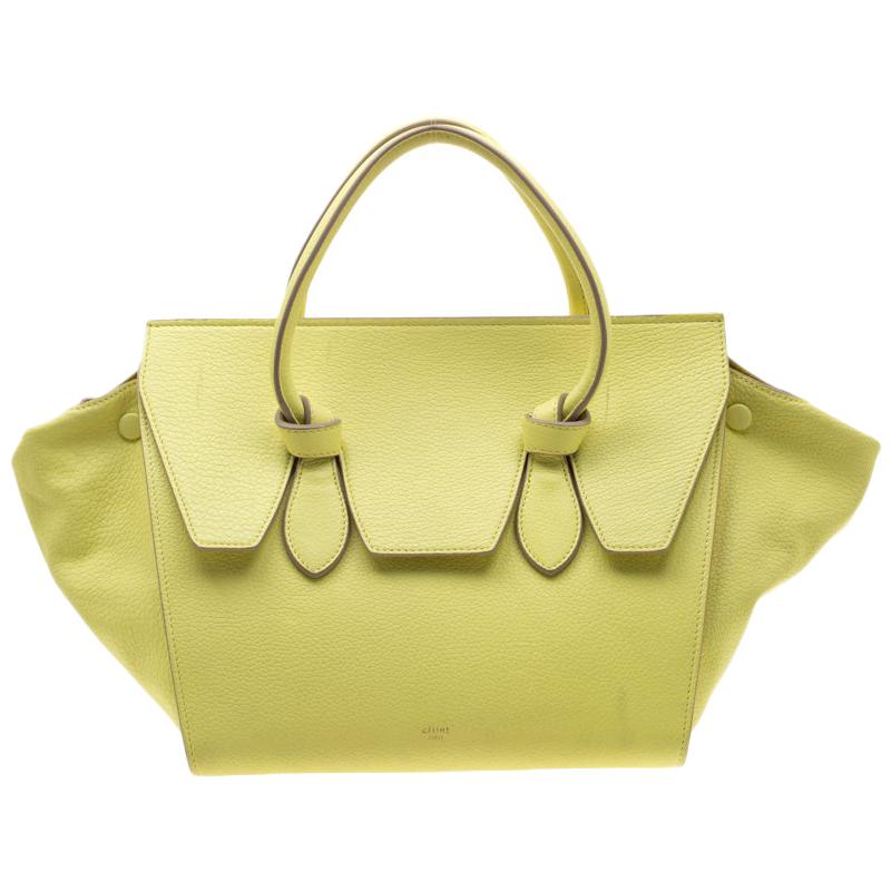 Celine Yellow Leather Mini Tie Tote For Sale at 1stDibs