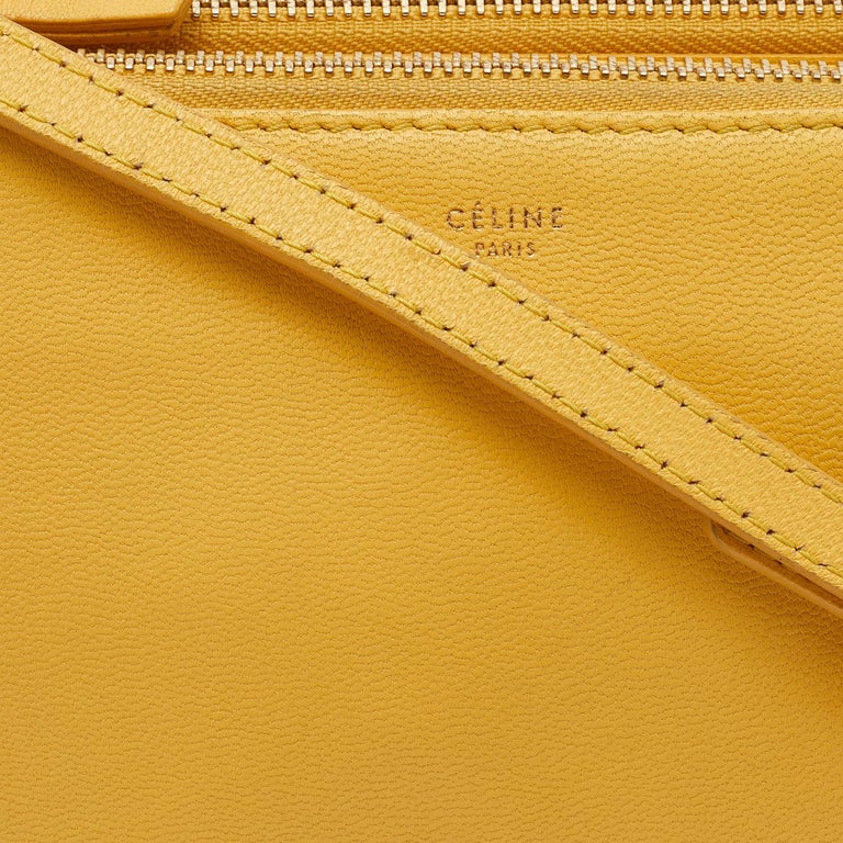 Celine Yellow Leather Trio Crossbody Bag For Sale at 1stDibs