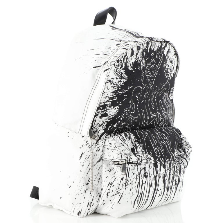 Celine Zip Around Backpack Printed Canvas Medium For Sale at 1stDibs