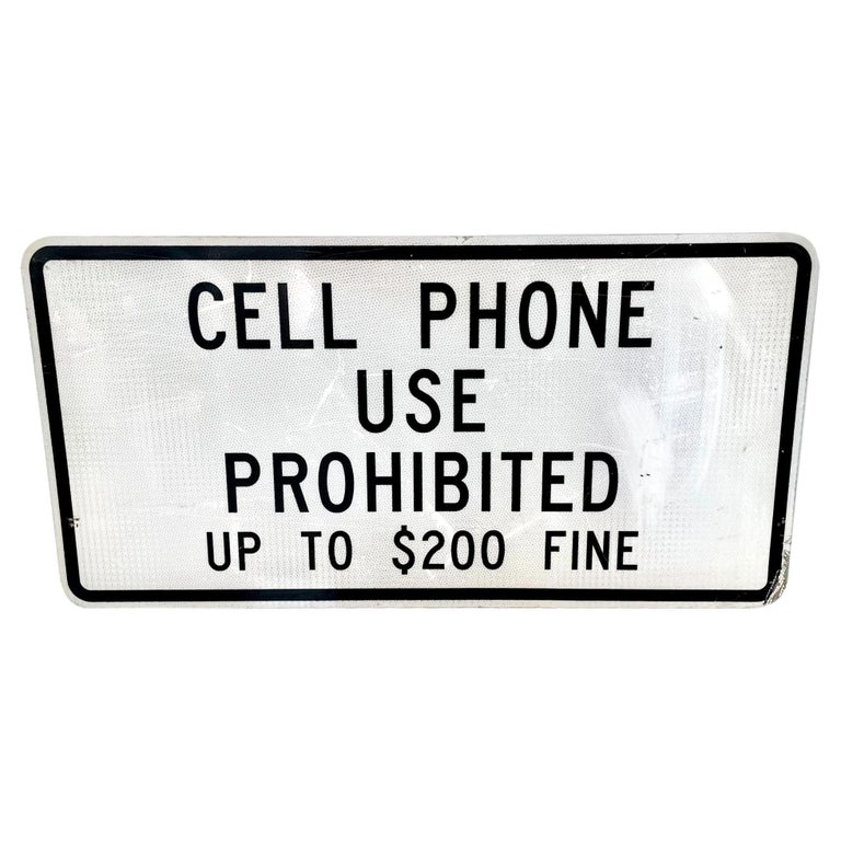 Cell Phone Use Prohibited Freeway Sign at 1stDibs